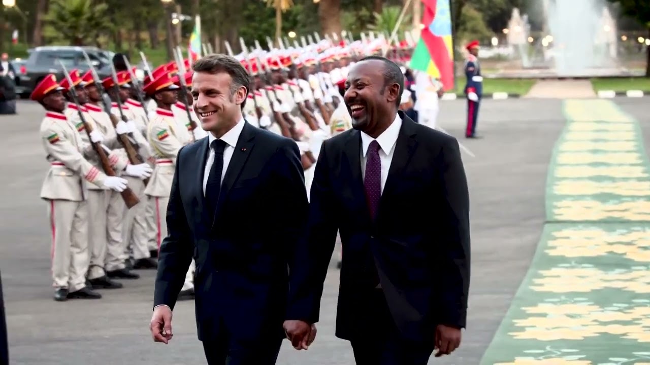 French President Emmanuel Macron received a warm welcome at Ethiopia's ...